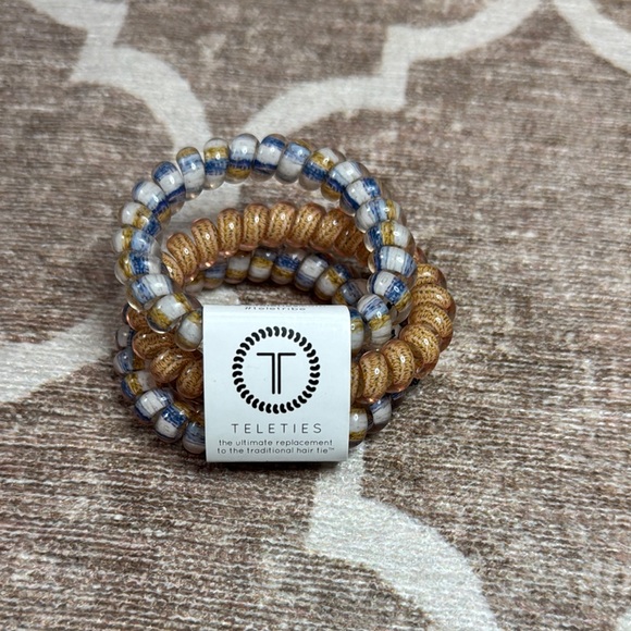 Teleties | Accessories | Teleties Hair Ties Set Blue And Gold | Poshmark